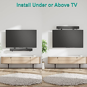 WALI Universal Soundbar Mount - Compatible with Samsung, Bose, Sonos,Lg,Vizio & More - Adjustable Under/Above/Wall Mount Bracket Supports Most Soundbars Up to 33lbs, Black