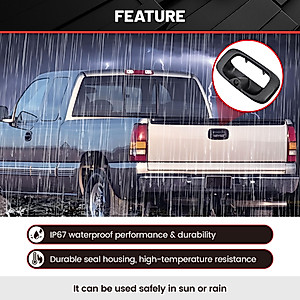 RED WOLF Tailgate Handle Backup Camera Fit for 1999-2006 Chevrolet Chevy Silverado/GMC Sierra 1500 2500 3500HD Pickups Reverse Rear View Backup Camera, Waterproof Guideline w/12V Power Cable RCA Plug