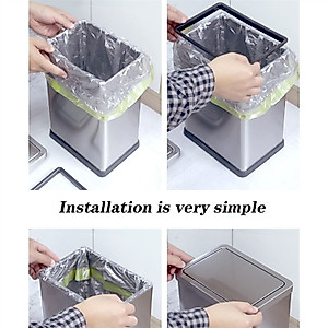 CLoxks Trash Cans 10L / 15L Stainless Steel Kitchen Trash Cans with Lid Large Capacity Living Room Bedroom Swing Cover Trash Cans Office Waste Paper Basket Kitchen Garbage can (Size : 15L)