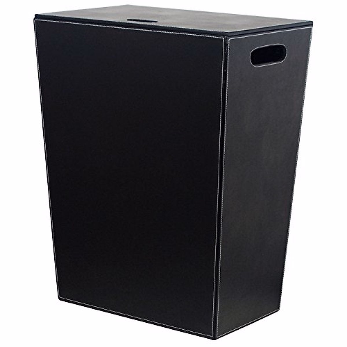 WS Bath Collections Ecopelle Leather Hamper with Internal Bag, 18.9" High, Black