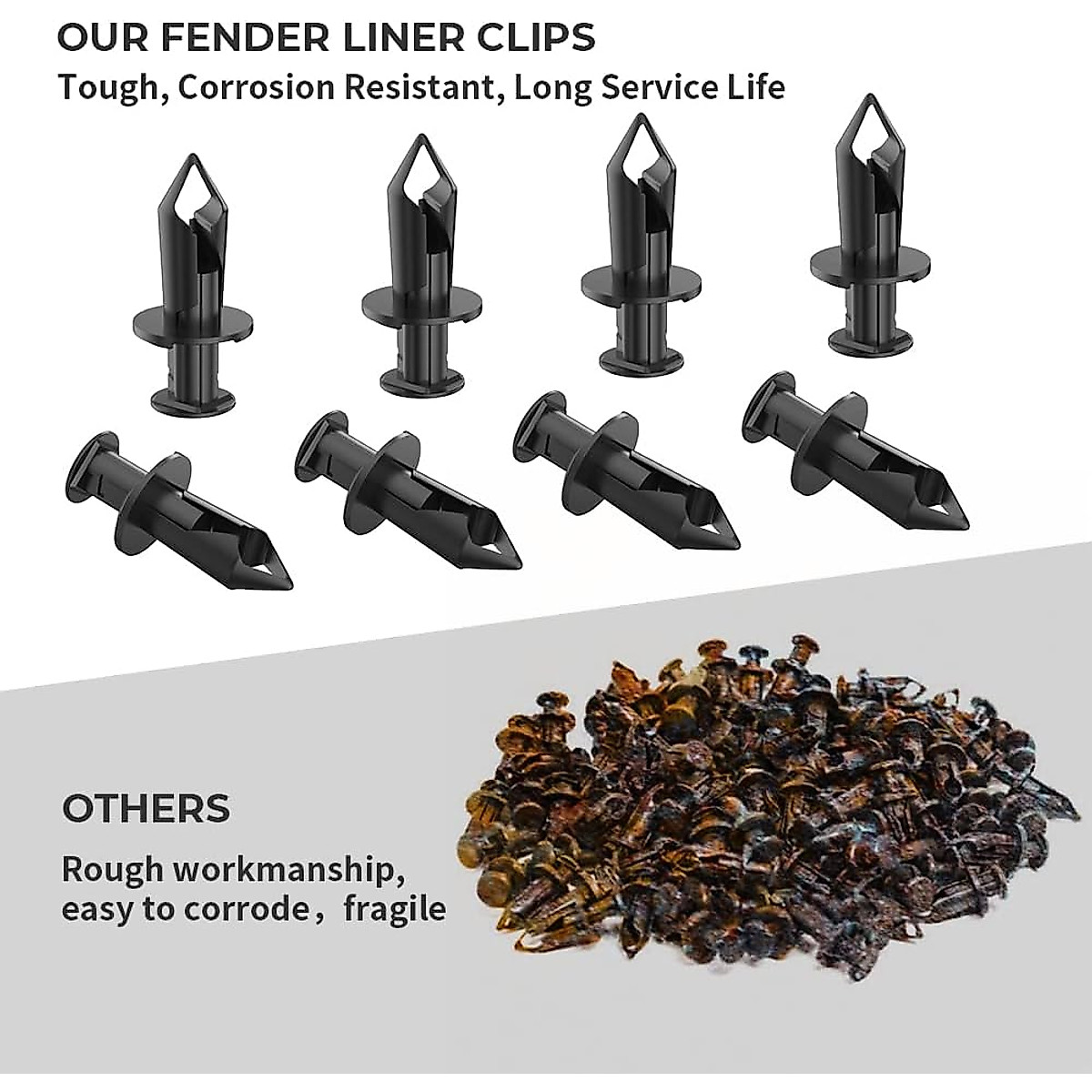 Alpha Rider 100pcs 8mm Fender ATV Push Retainer Clips Fastener for Honda Suzuki Kawasaki Polaris Sportsman Rangers Rzr Replace 7661855