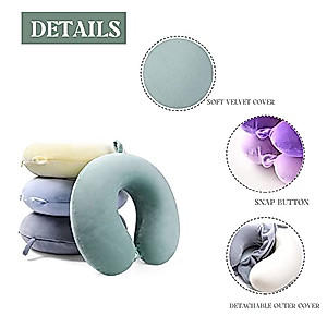 Gluck Plants Travel Pillow,Neck Pillow for Traveling U Shaped Memory Foam Green Portable Headrest Sleep Airplane Travel Neck Pillow for Flight,Car & Home,Office