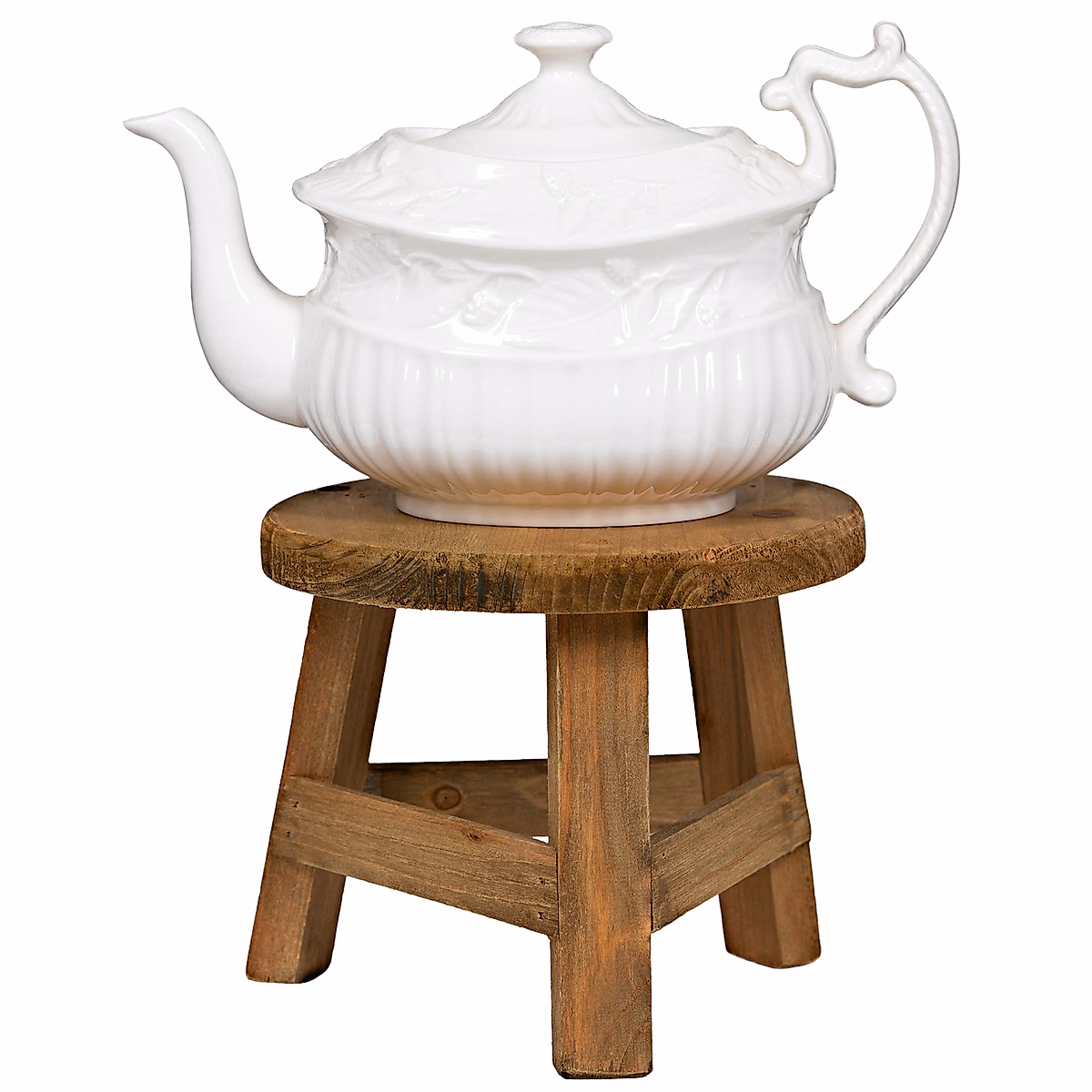 RUSTIX Mini Wooden Stool Rustic Decorative Tiny Stool Ideal Accent Stool for Small trinkets, Plants and Decor - 7" W x 5.75" H