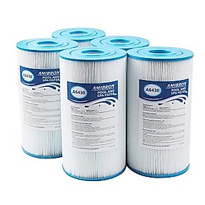 AmiBron 71825 Replaces Hot Springs Spa Filters, Compatible with Watkins 31489, Unicel C-6430, Pleatco PWK30, Filbur FC-3915, P/N0969601,73178, 73250, 30 sq.ft.Pleated Fabric Filter Media 5 Pack