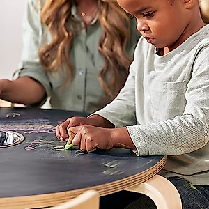 ECR4Kids Bentwood Chalkboard Table and Chair Set, Kids Furniture, Natural, 5-Piece