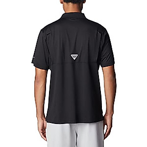 Columbia Men's PFG Skiff Cast Polo Shirt, Breathable, UV Protection Black