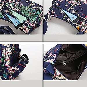 Floral Shoulder Bag Rural Style Fashion Women Bag European and American Style Vintage Bag Lightweight Zippers Messenger Bag (Ayaka)