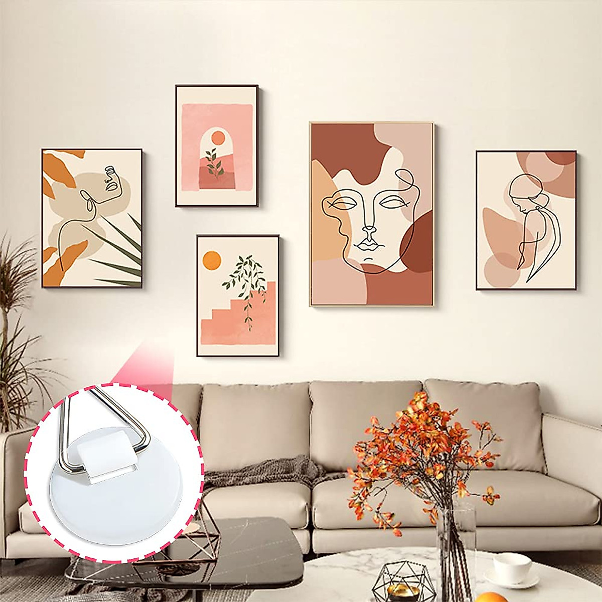 50Pcs Invisible Adhesive Plate Hanger, Vertical Plate Holders for Wall, Adhesive Plate Hanger Hooks for Plate Pictures Wall Decor (white)