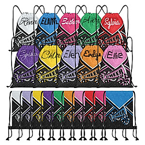 Custom Cheerleading Drawstring Bag Personalized Cheer Bags with Name Cheer Drawstring Bag for Cheerleaders Cheerleader Gift
