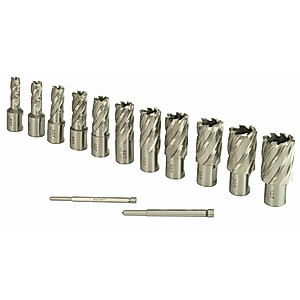 Steel Dragon Tools 13pc. High Speed Steel HSS Annular Cutter Kit 1" Depth and 7/16 in. to 1-1/16 in.