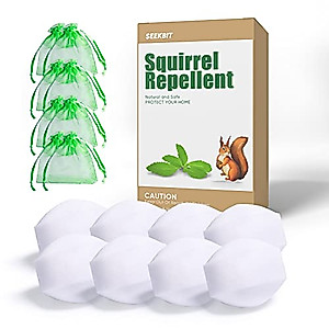 SEEKBIT 8 Pack Squirrel Repellent | Squirrel Deterrent Attic, Car, Engines, Under Hood, Vehicle, Garage | Chipmunk Rodent Mice Repellent | Garden, Yard, Outdoor, Bird Feeder Repeller