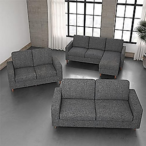 DHP Liah Reversible Sectional Sofa with Pocket Spring Cushions, Dark Gray