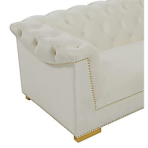 TOV Furniture Farah Cream Velvet Sofa