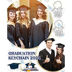 Sasylvia Graduation Keychain 2024 Bulk Inspirational Graduation Gift Keychain 2024 Class Keychains Gifts Motivational(24 Pcs)