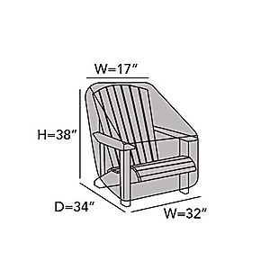 Covermates Outdoor Rounded Back Adirondack Chair Cover - Water Resistant Polyester, Drawcord Hem, Mesh Vents, Seating and Chair Covers, 32W x 34D x 38H, Khaki