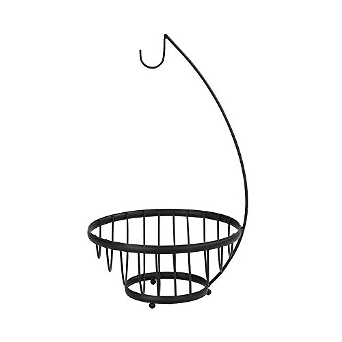 Spectrum Diversified Ashley Fruit Bowl with Banana Holder, Small, Black