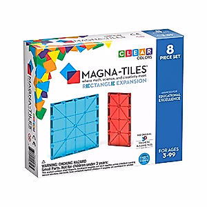 Magna Tiles Rectangles Expansion Set, The Original Magnetic Building Tiles for Creative Open-Ended Play, Educational Toys for Children Ages 3 Years + (8 Pieces)