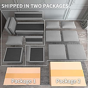 GUNJI Sectional Sofa Couch for Living Room Modern Convertible L-Shaped Couch with Reversible Chaise Fabric 3-Seat Sectional Couch for Small Spaces (Light Gray)