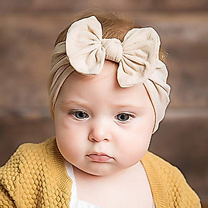 20 Colors Super Stretchy Soft Knot Baby Girl Headbands with Hair Bows Nylon Head Wrap For Newborn Baby Girls Infants Toddlers Kids