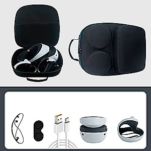 Carrying Case Storage Bag for PS VR2 Hesdset, All-in-one Protector Hard Case Travel Portable Handbag(Black)