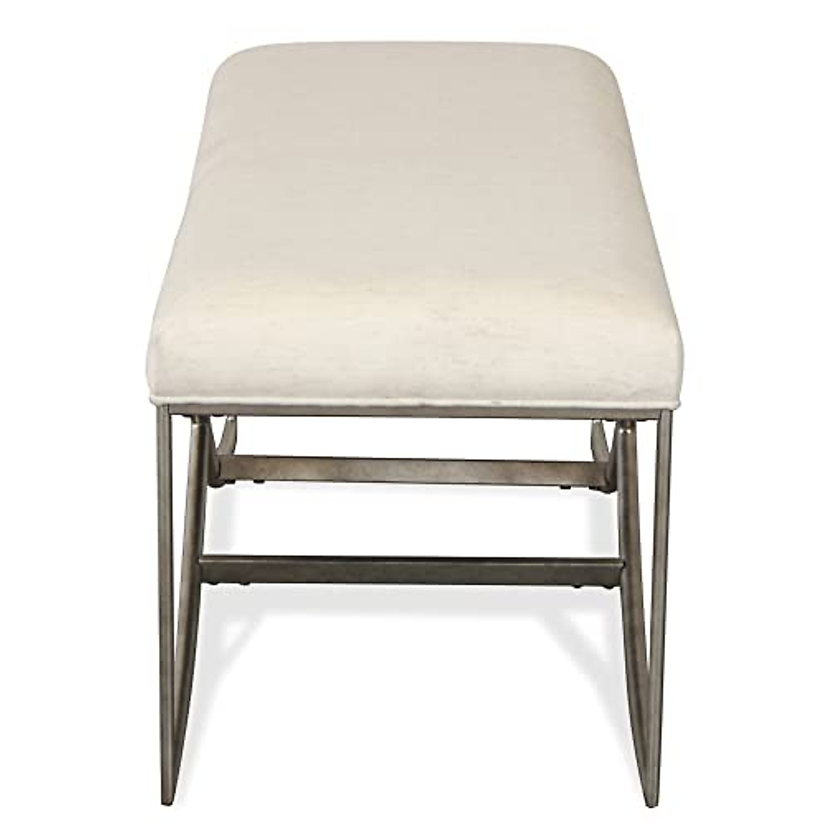 Roundhill Furniture Mantalia Upholstered Bench with Metal Frame, Champagne