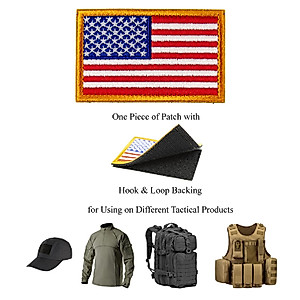 Tactical Patches of USA US American Flag, with Hook and Loop for Backpacks Caps Hats Jackets Pants, Military Army Uniform Emblems, Size 3x2 Inches