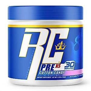 Ronnie Coleman Signature Series Pre XS Pre Workout Powder for Women and Men for Extreme Energy and Focus Supplement with Beta-Alanine, 200mg Caffeine Per Serving, Cotton Candy, 30 Servings