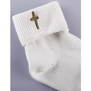 Baby Boy Christening Outfits Baptism Long Sleeve Suit Set with Hat, Cross Socks, 3-6 Months