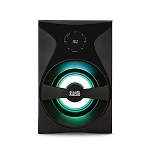 Acoustic Audio by Goldwood Bluetooth 5.1 Surround Sound System with LED Light Display, FM Tuner, USB and SD Card Inputs - 6-Piece Home Theater Speaker Set, Includes Remote Control - AA5400 Black