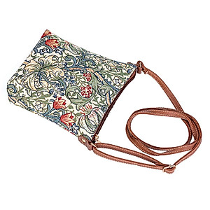 Signare Tapestry Small Crossbody Bag Sling Bag for Women with William Morris Golden Lily Design (SLING-GLILY)