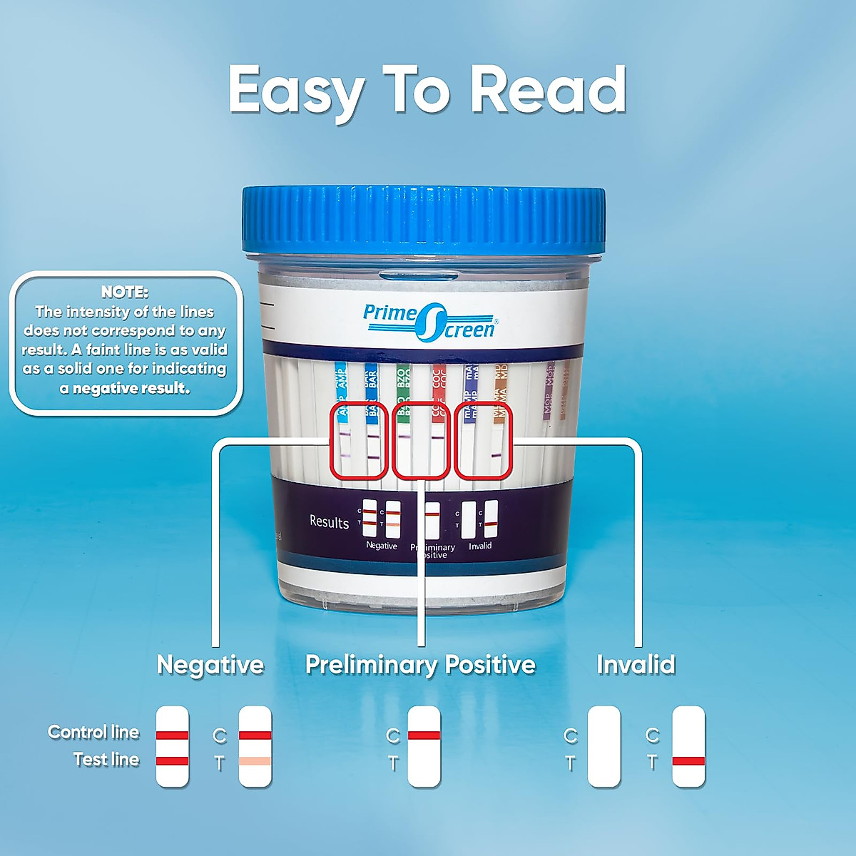 Prime Screen-5 Panel Multi Drug Urine Test Compact Cup (AMP,COC,mAMP/MET,OPI,THC) T-Cup -[10 Pack]-CDOA-254