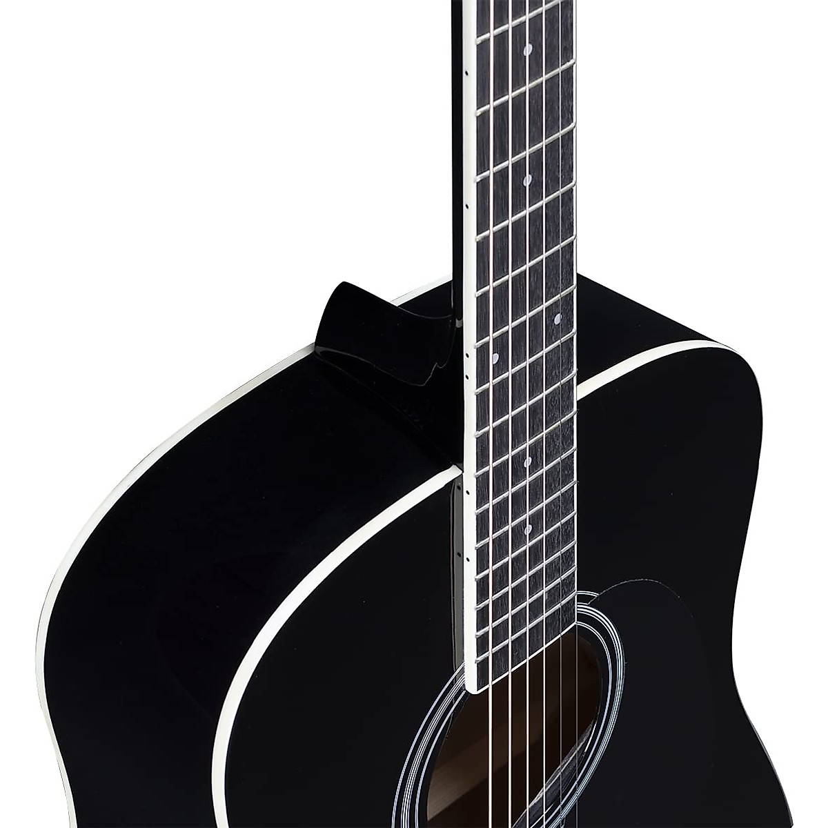 Stretton Acoustic Guitar Full Size Dreadnought 41 Inch Steel String Package D1 - Includes Everything a Beginner Needs To Get Started Playing Guitar - Black