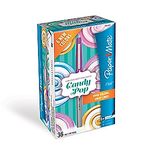 Paper Mate® Flair® Felt Tip Pens, Ultra Fine Point, Limited Edition Candy Pop™ Pack, Box of 36(Packaging may vary)