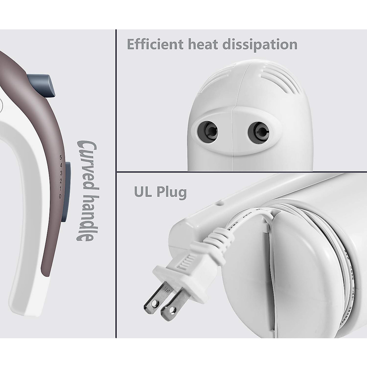 DmofwHi Hand Mixer Electric,5-Speed Mixer Electric Handheld with 6 Stainless Steel Accessories and Storage Case, Electric Mixer for Cake, Cream, Brownies(White)