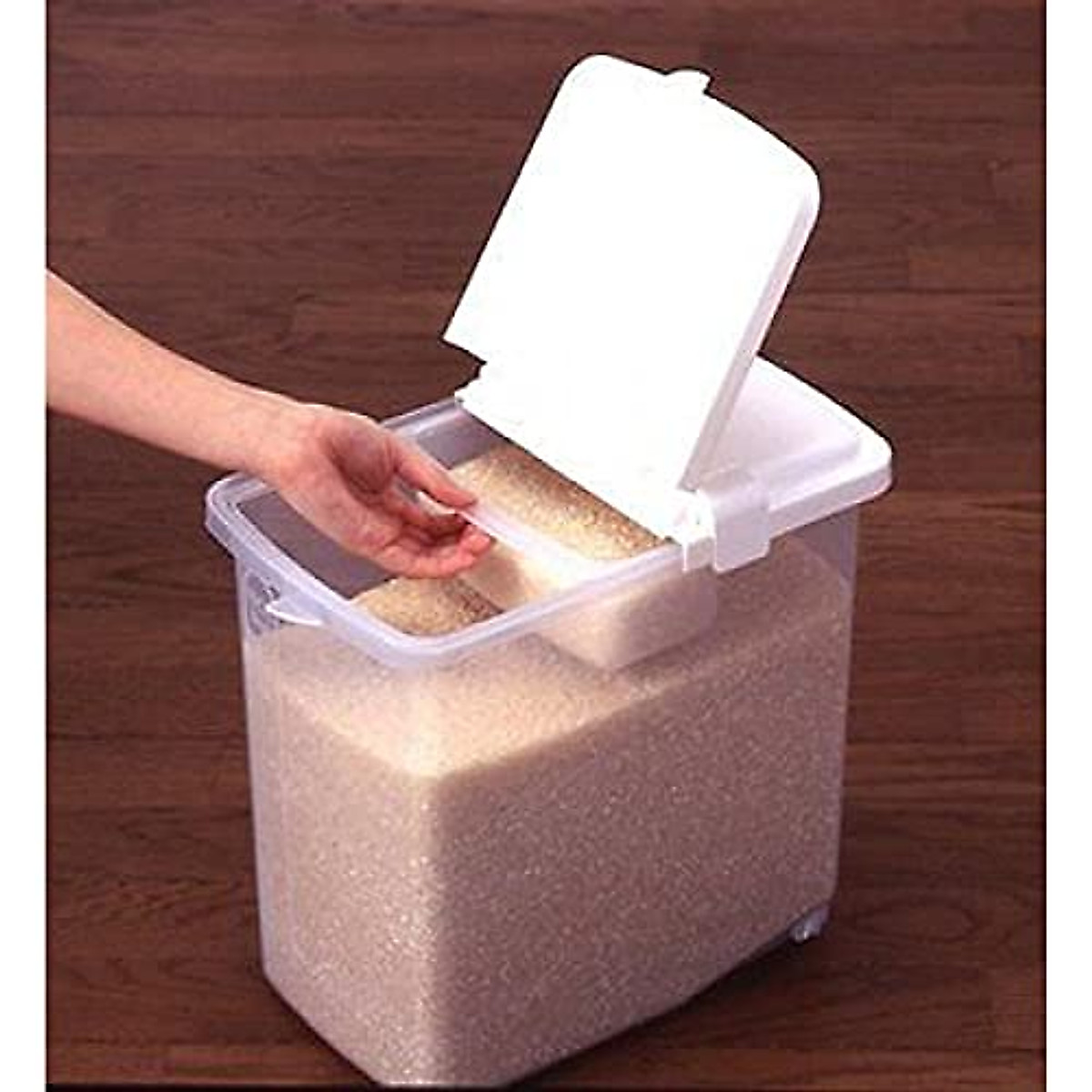 JapanBargain 1826, Set of 2 Large Japanese Kitchen Pantry Storage Containers Kome Bitsu Rice Storage Container 22 lbs, Made in Japan