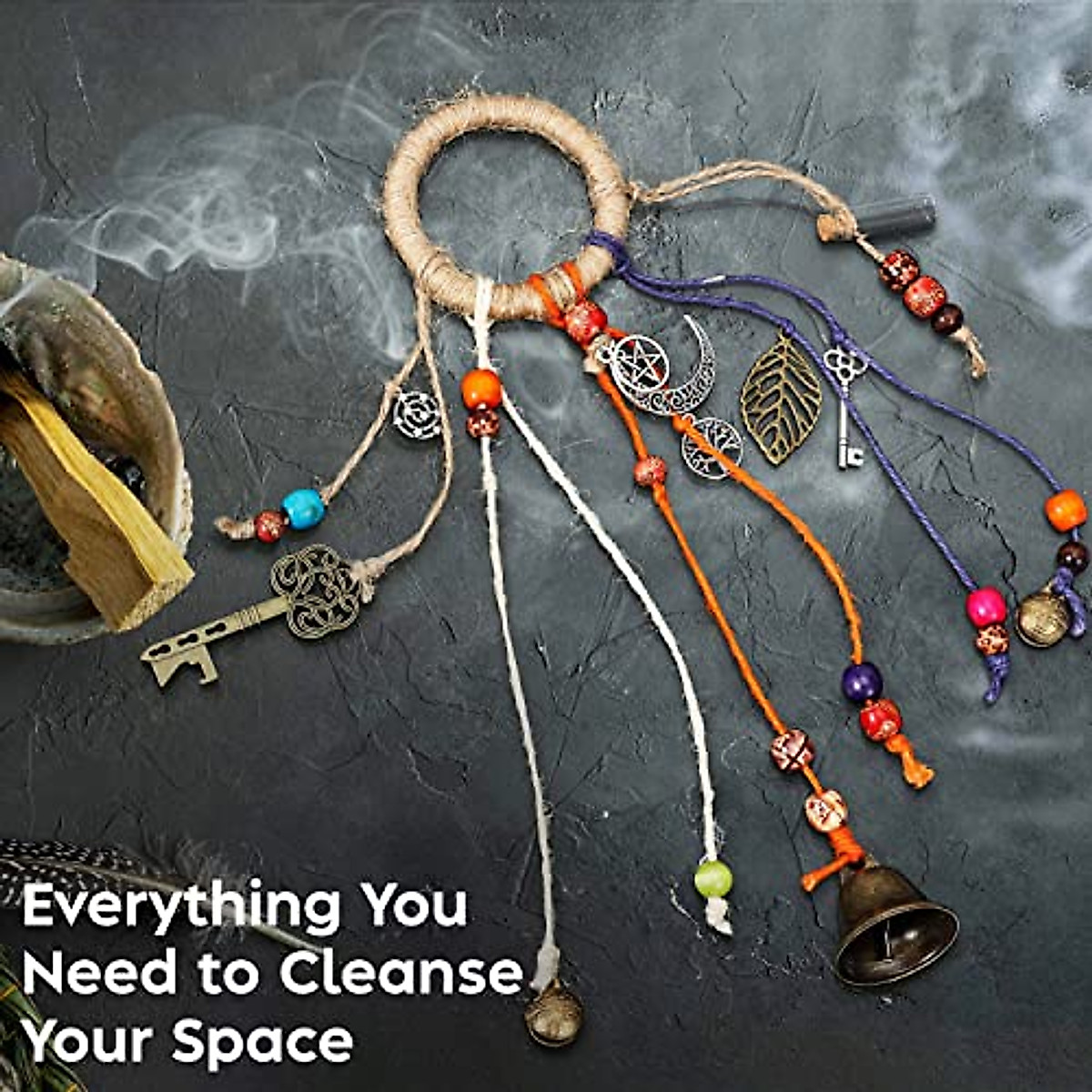 Witch Bells for Door Knob Protection - Wicca Altar Bell for Negative Energy Protection - Witches Bells Door Knob Decor - Bless Home with Positive Energy - Wiccan Bell Witch Protection Witchy Gifts