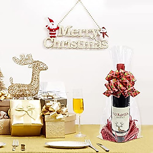 Morepack 8x16 Inches Cellophane Bags,50Pieces Clear Cellophane Gift Bags for Wine Bottles