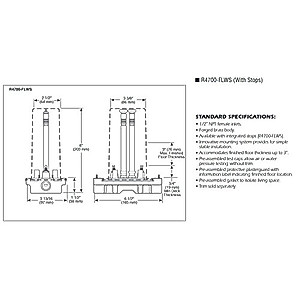 Delta Faucet Floor-Mount Freestanding Tub Filler Rough-In Valve for Delta Freestanding Tub Fillers R4700-FLWS (with Screwdriver Stops), Chrome