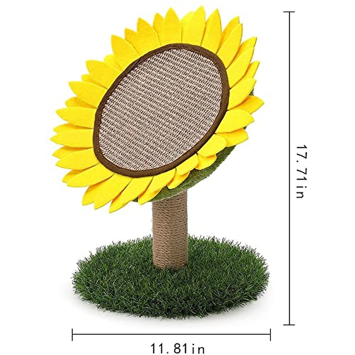 Lovely Caves Sunflower Cat Scratching Post with Sisal Covered, Cat Claw Scratcher Pole for Kitten, Flower Cat Tree Furniture Scratch Post