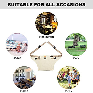 Lychee Harness Seat for High Chair Baby Feeding Safety Seat with Strap, Toddler Booster Harness Belt Portable Dining Seat Strap for Travel Home Restaurant Shopping (Khaki)