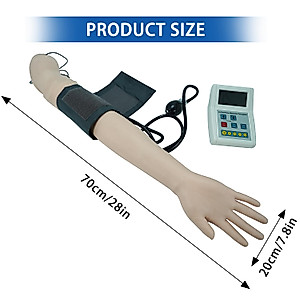 Blood Pressure Training Arm Simulator, BP Training Arm Manikin Practice Kit with Korotkoff Gap Sound Blood Pressure Cuff Stethoscope LCD Display Model for Education Teaching Skills