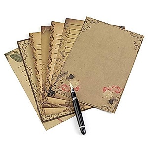 56 Sheet Stationery Paper, Yoption Old Fashioned Letter Writing Stationery Paper 7 Different Vintage Retro Style (Writing Stationery Paper Letter Set)