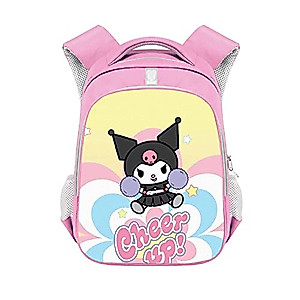 Cartoon Cute Backpack Ku-ro-mi My-Melody Cinn-amo-roll Cosplay Schoolbag Kawaii Student School Bag for Girls Birthday Gifts pink 24