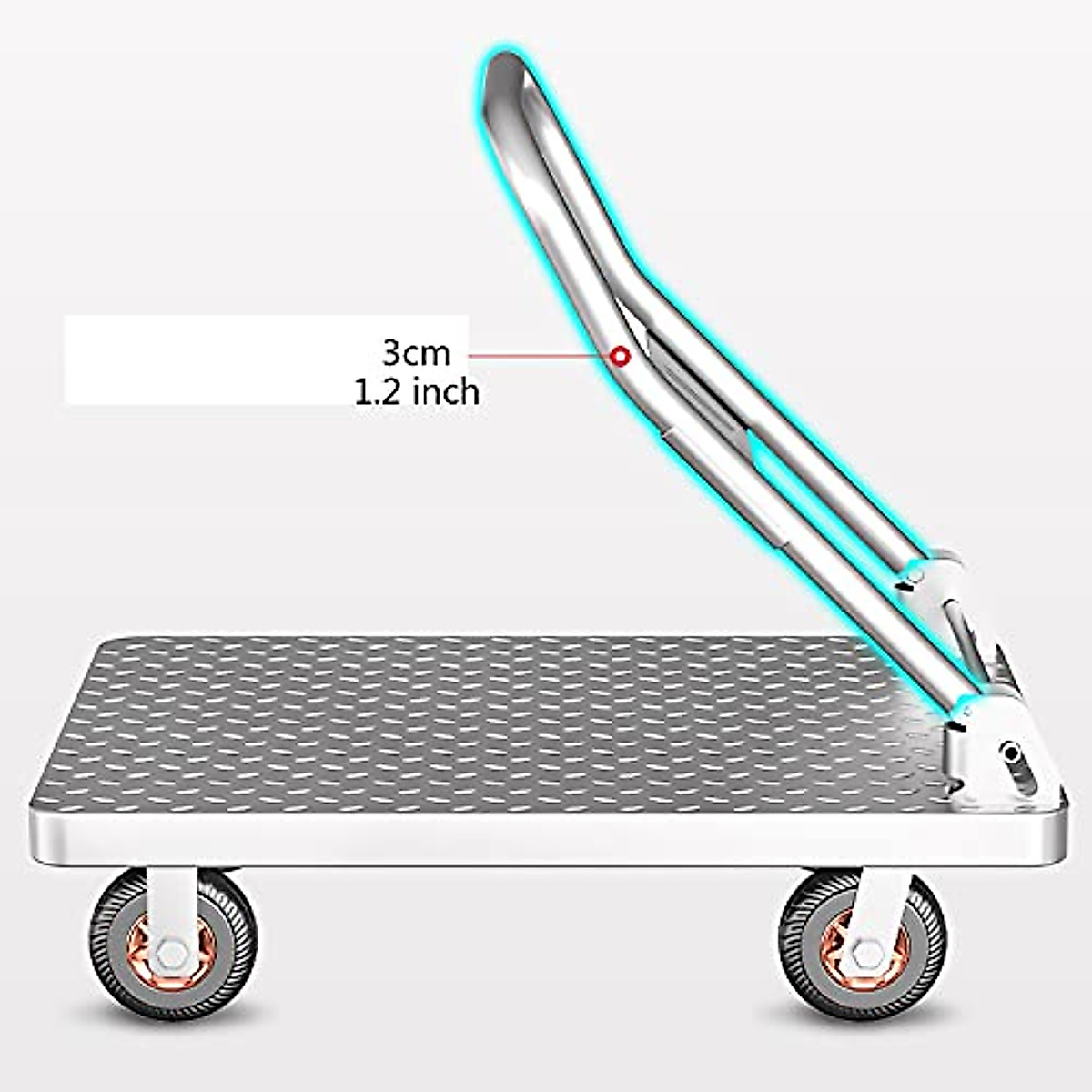 Generic Platform Hand Truck Push Cart Dolly Steel Moving Platform Hand Truck Foldable for Easy Storage and 360 Degree Swivel Wheels Large Load Capacity Push Dolly for Loading (Size : Ty1) (T, Ty2