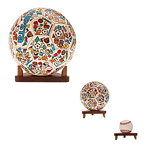 LuxRound Ball Stand Holder Display Stand for Basketball Football Soccer Holder Rack Autographed Ball Memorabilia Display Case Solid Walnut Wood Made Ball Display Stand