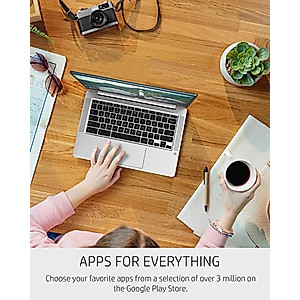 HP Chromebook 14 Laptop, Intel Celeron Processor, 4 GB RAM, 32 GB eMMC, 14” HD (1366 x 768), Display, Chrome OS, Webcam & Dual Mics, Work, School, Entertainment, Long Battery Life (14a-na0120nr, 2021)