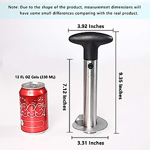 Pineapple Corer, [Upgraded, Reinforced, Thicker Blade] Newness Premium Pineapple Corer Remover (Black)