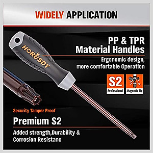 HORUSDY 13-Piece Magnetic Torx Screwdrivers Set, S2 Steel T5 - T40 Star Screwdrivers Set