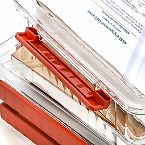 Mezchi Set of 3 Portable Paper Storage Box Organizer, 9" X 14" Clear Plastic File Storage Box with Lids, Stackable Document Box Project Case for Organizing A4 File Paper, School Supply, Craft