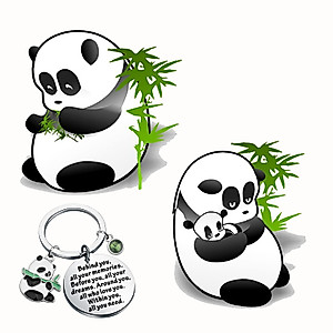FEELMEM Animal Panda Bear Jewelry Behind You All Your Memories Panda Charm Keychain Spirit Animal Gift Panda Lovers Gift for Friends (Panda-ky)
